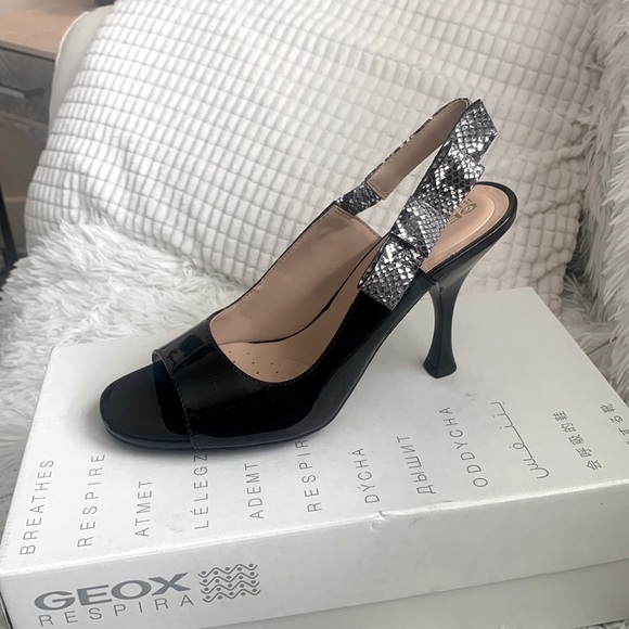 Geox | Shoes | Geox Black And White Heels Never Been Worn Still In ...